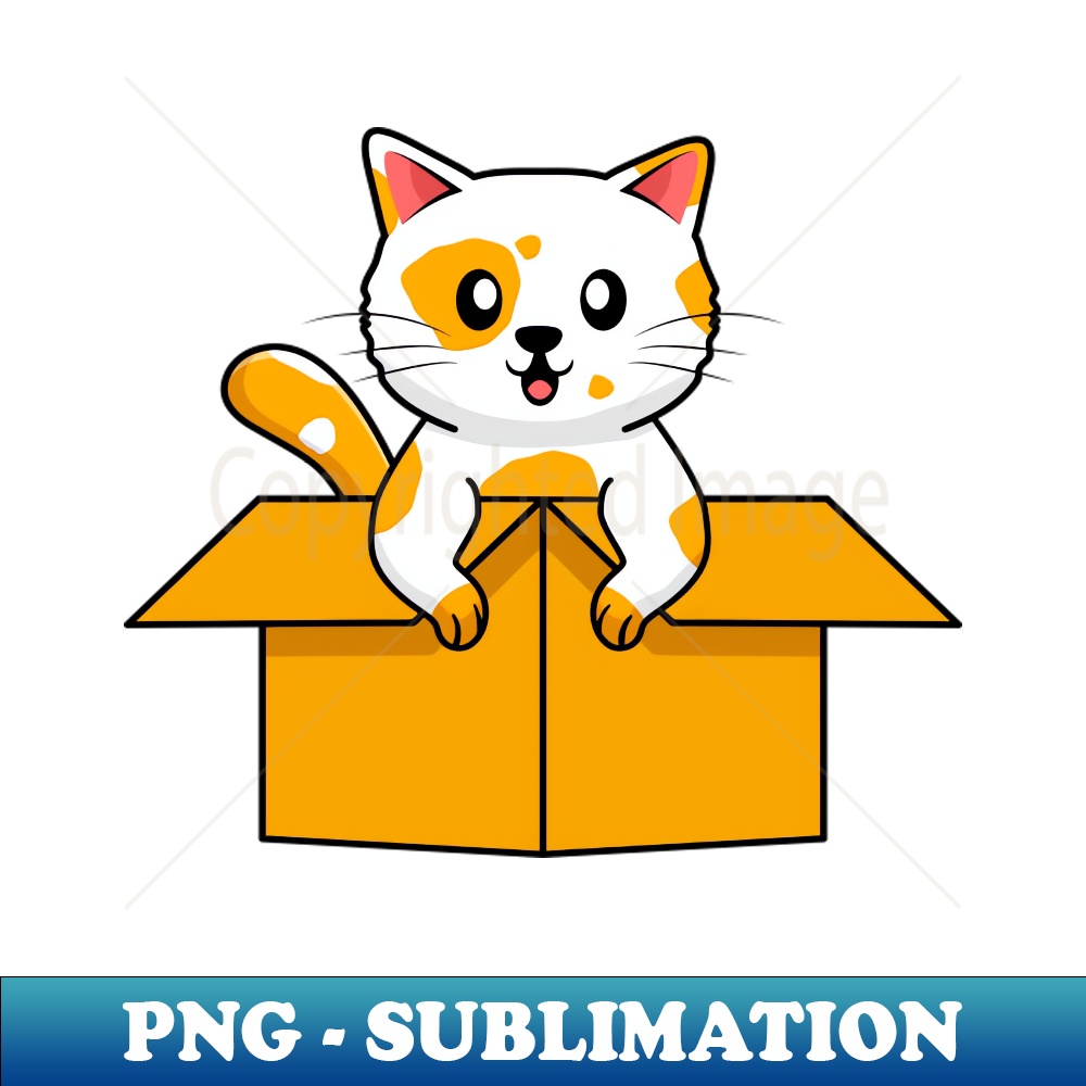 Cute Cat In A Cardboard Box Cat Lover Fun - Professional Sub | Inspire ...