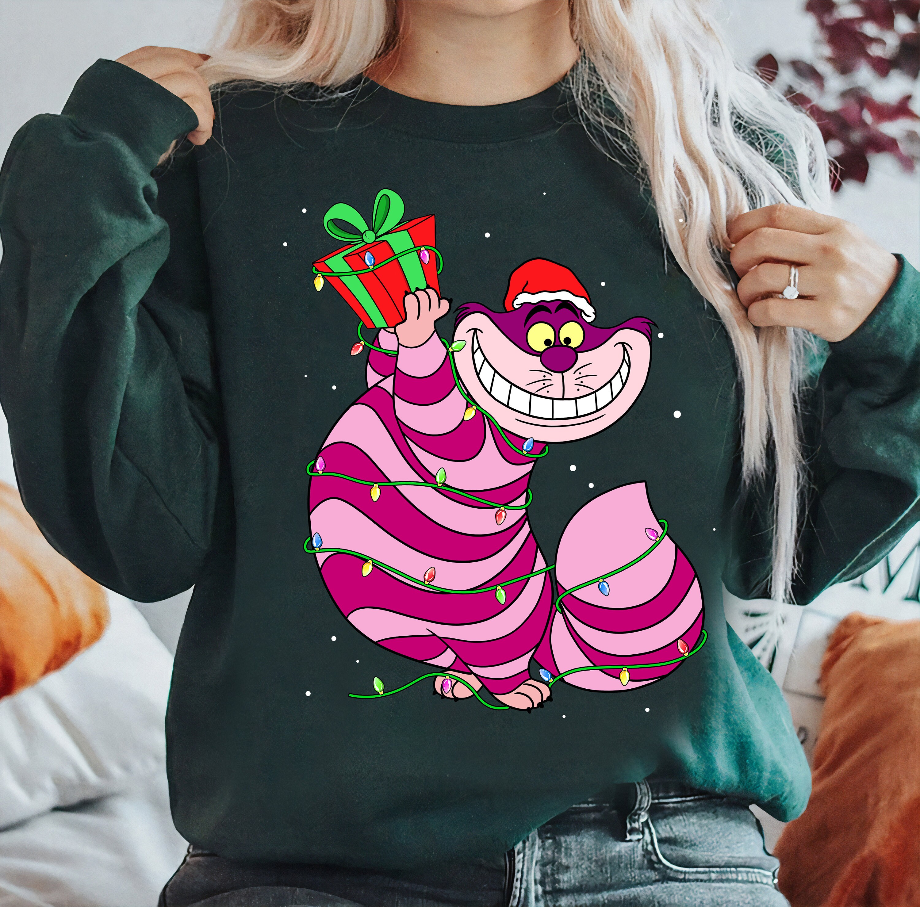 Disney Classic Santa Cheshire Cat Christmas Lights and Prese - Inspire ...