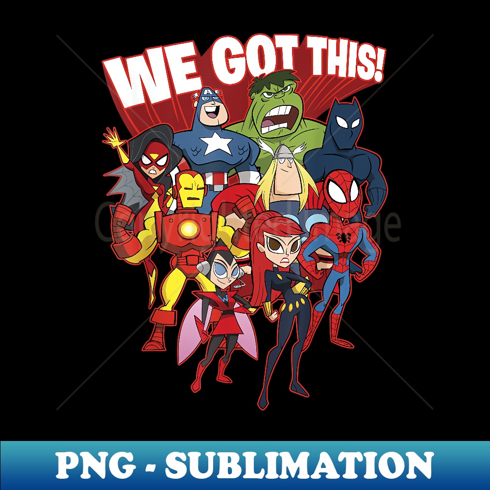 Marvel Avengers We Got This! Retro Cartoon Portrait - Premiu | Inspire ...