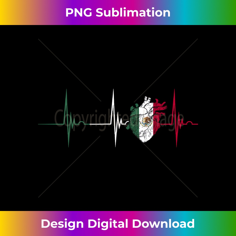 Mexico Heart Mexico Flag Heartbeat EKG Pulse Mexican Pride L | Inspire Uplift