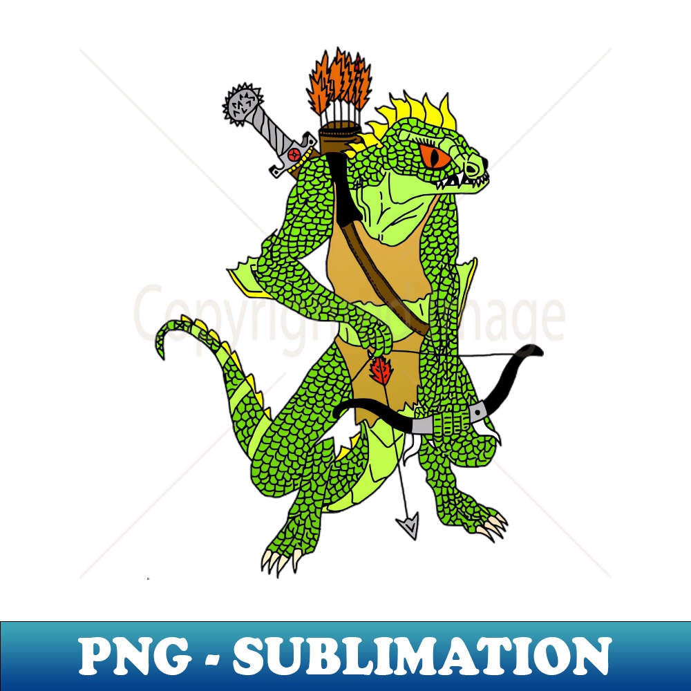 Fantasy Lizardman Warrior - PNG Transparent Sublimation Desi - Inspire ...