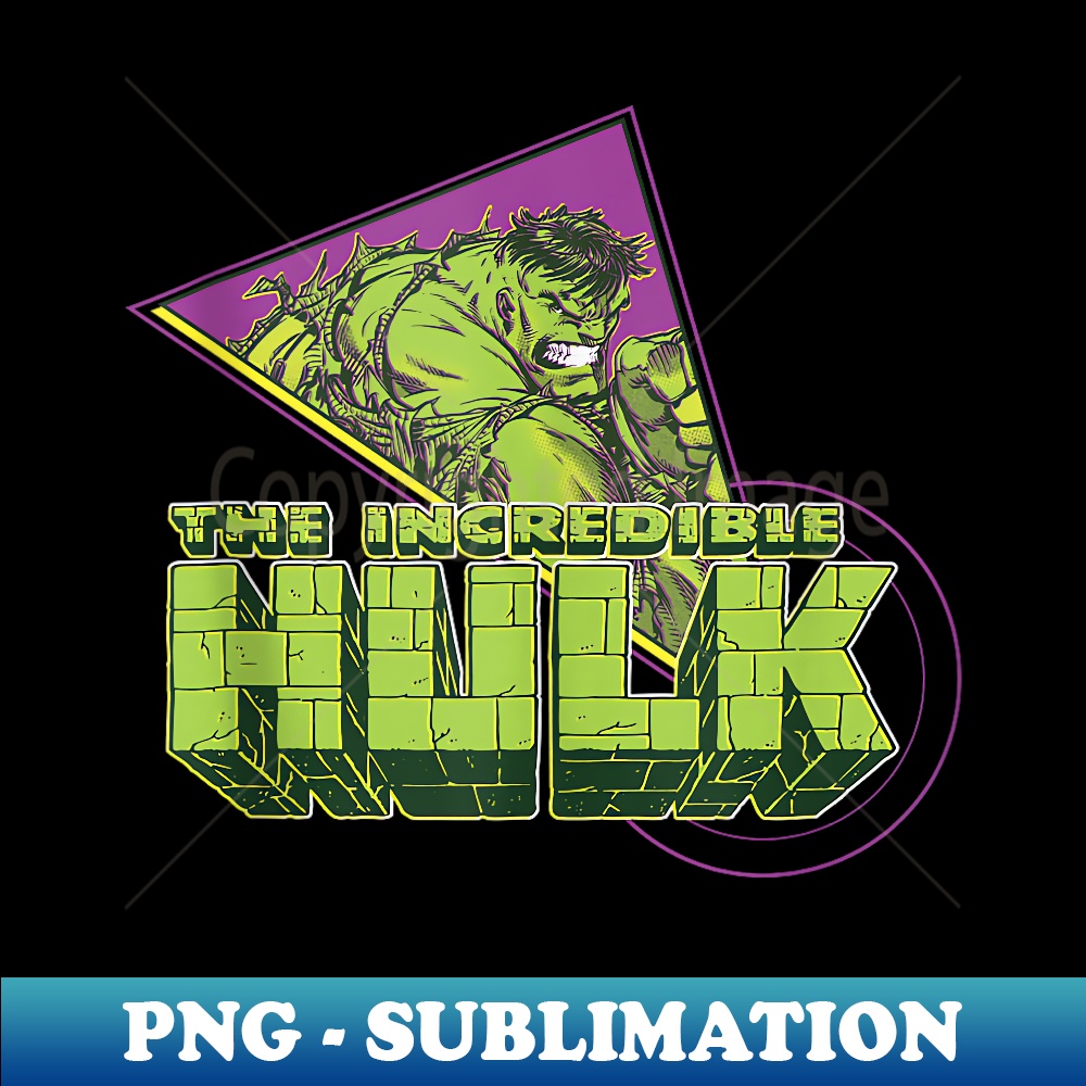 Marvel The Incredible Hulk Retro Abstract Portrait Logo - Ex | Inspire ...