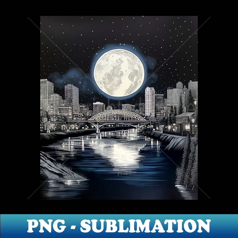 Full Sturgeon Moon Over the City of Roses Portland Oregon - | Inspire ...