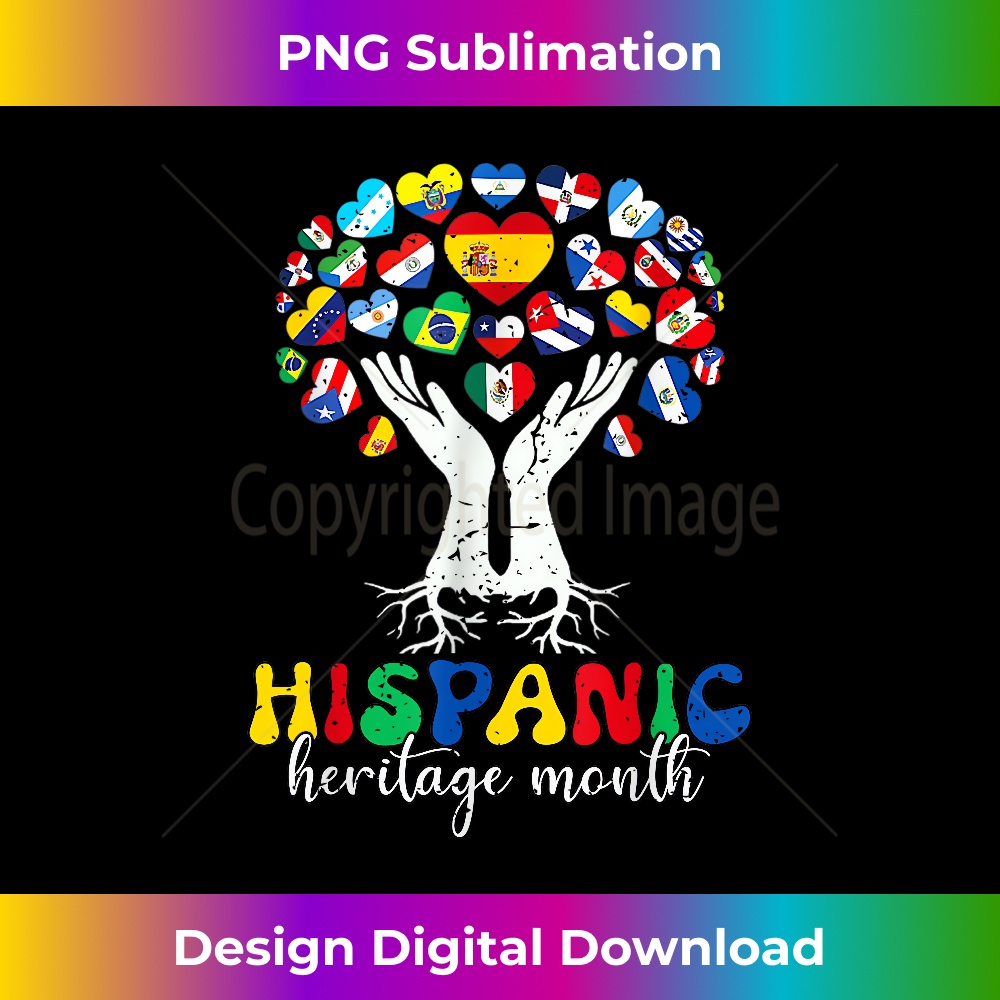 Hispanic Heritage Month Hand National Flag Tree Roots Latino - Inspire ...