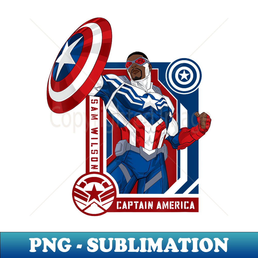 Marvel Avengers Sam Wilson Captain America Hero - Retro PNG | Inspire ...