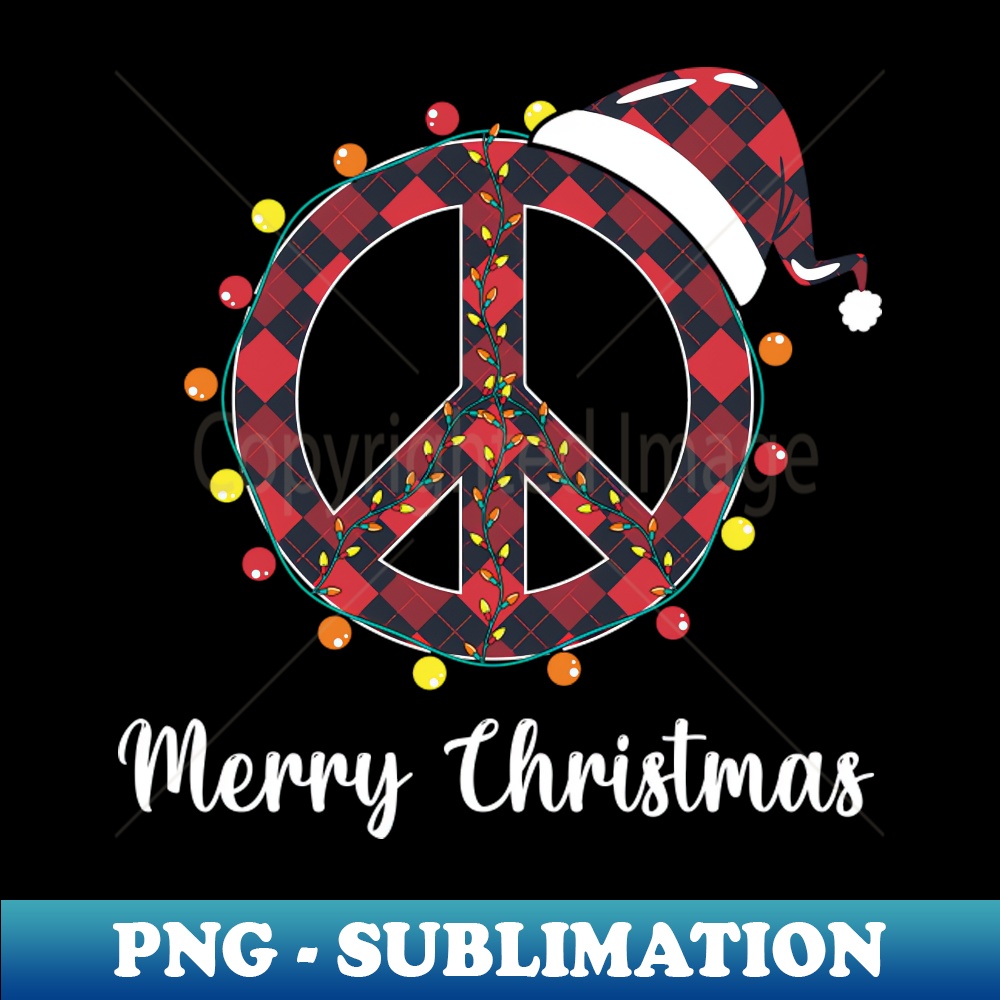 Peace Sign Santa Hat Christmas Lights - Unique Sublimation P | Inspire ...