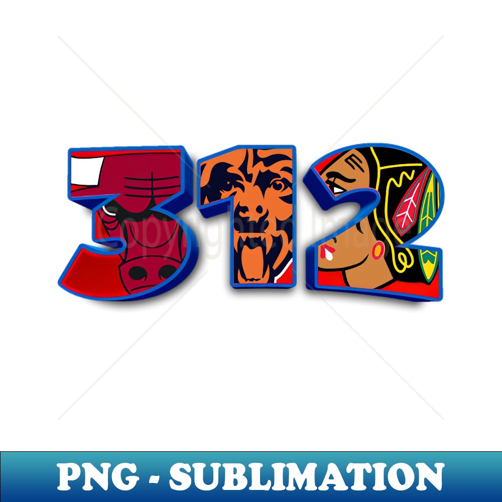 312 Area Code Chicago City Sports - Instant Sublimation Digi | Inspire ...