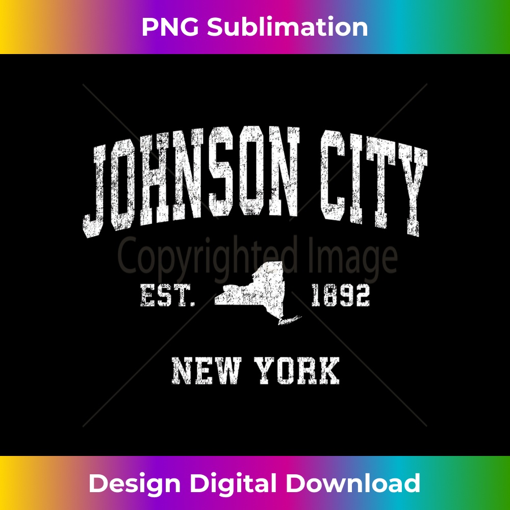 Johnson City New York NY Vintage Athletic Sports Design Long | Inspire ...