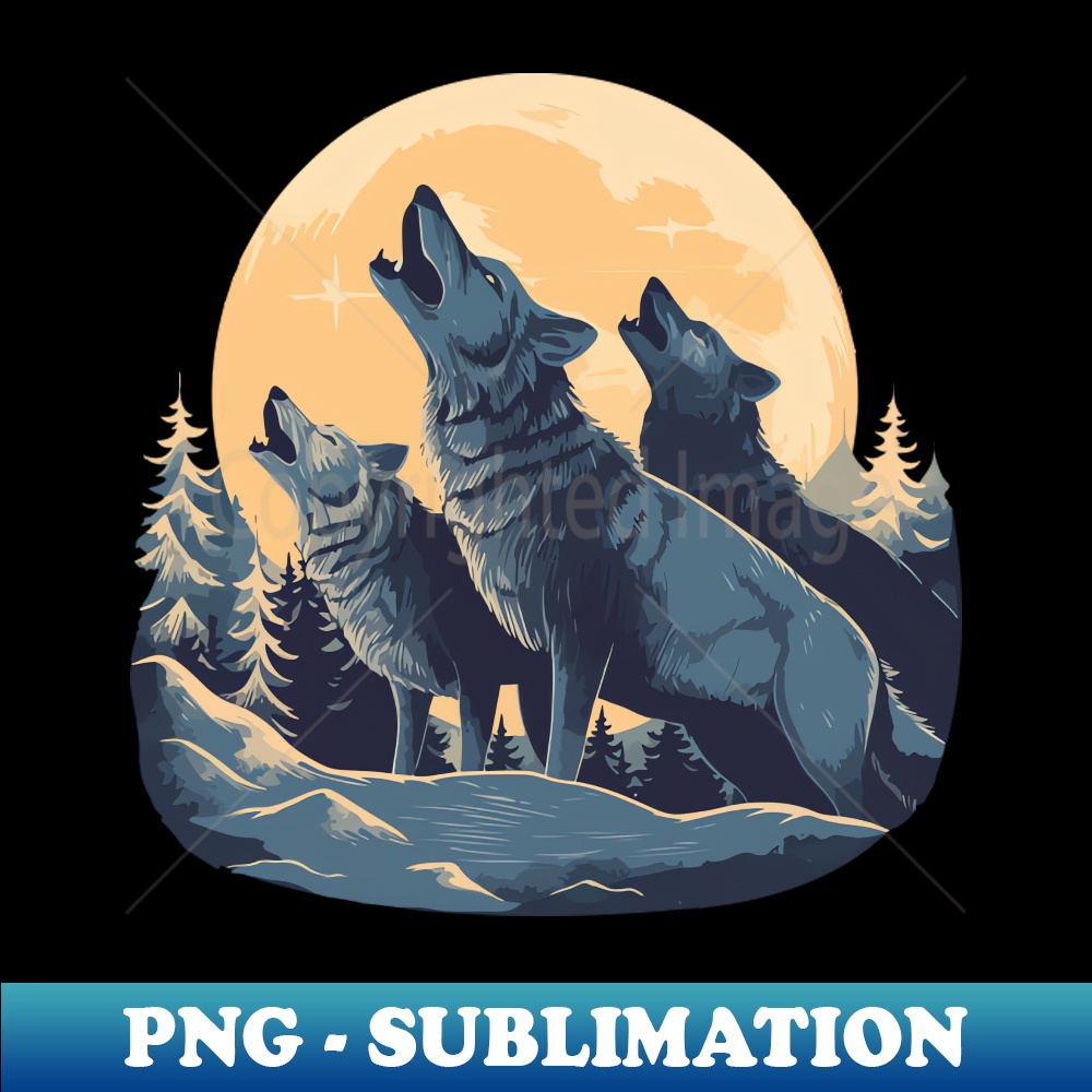 Three Wolves Howling at the moon Wolf Lover - Signature Subl | Inspire ...