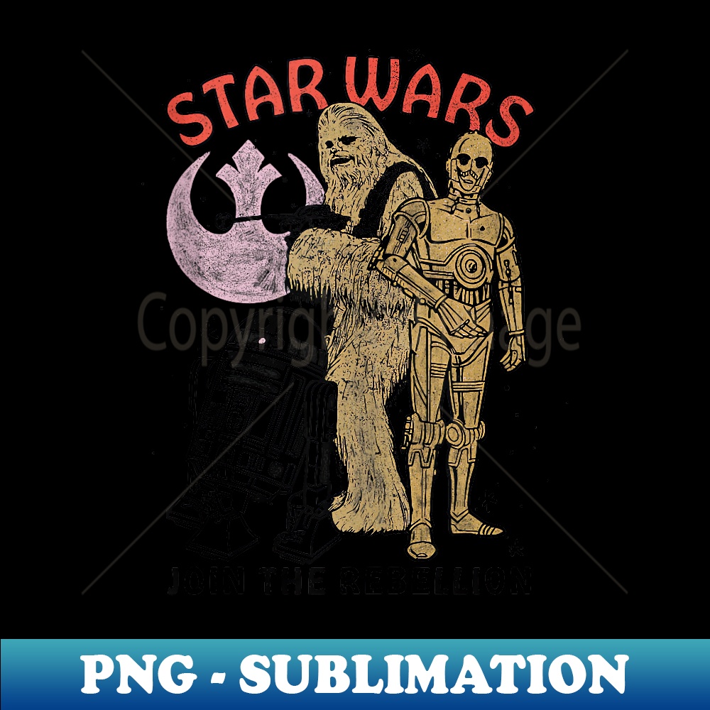 Star Wars Chewbacca R2-D2 C-3PO Join The Rebellion - Retro P | Inspire ...