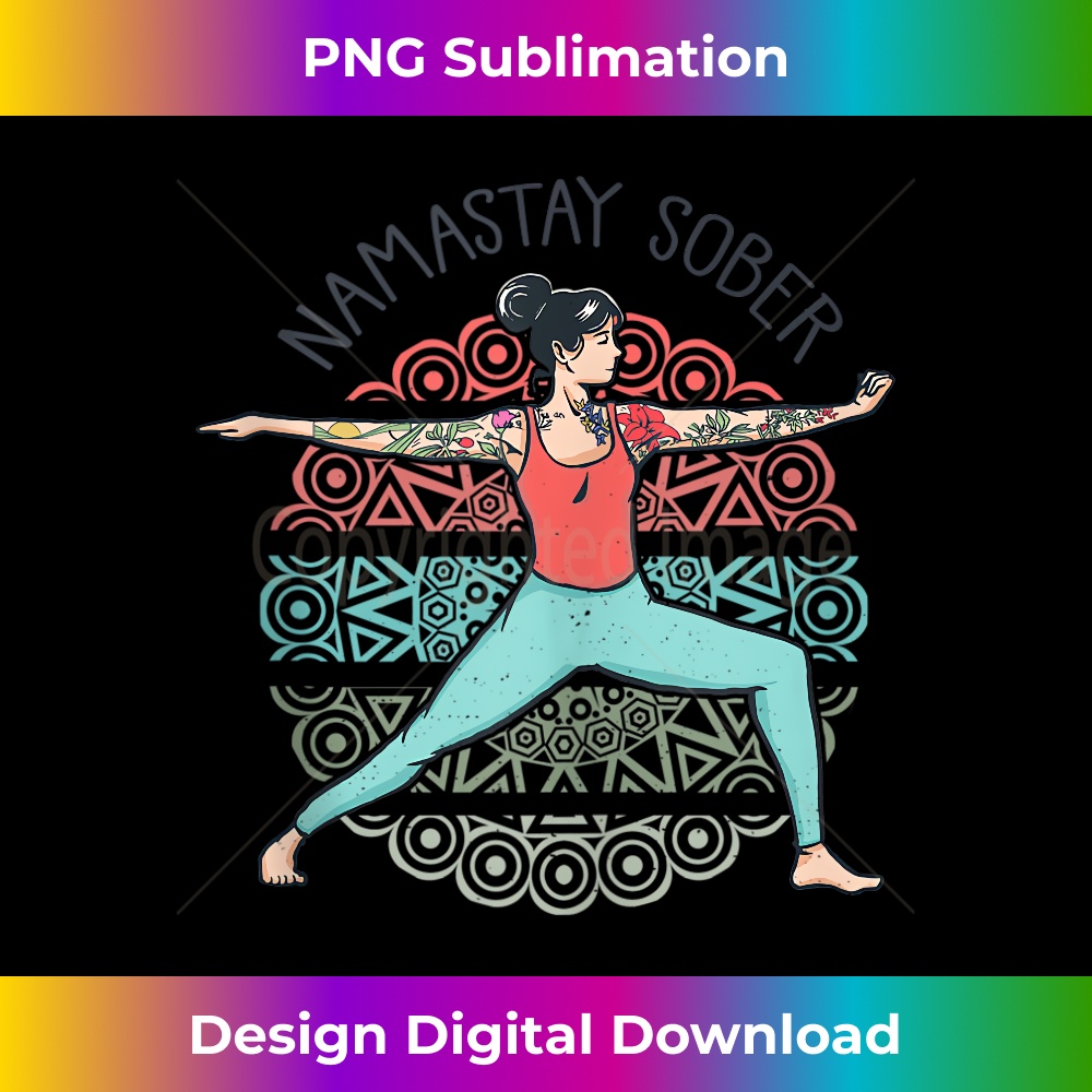 NAMASTAY SOBER Sobriety Yoga Pose Namaste Tattoo Meme Tank T | Inspire ...