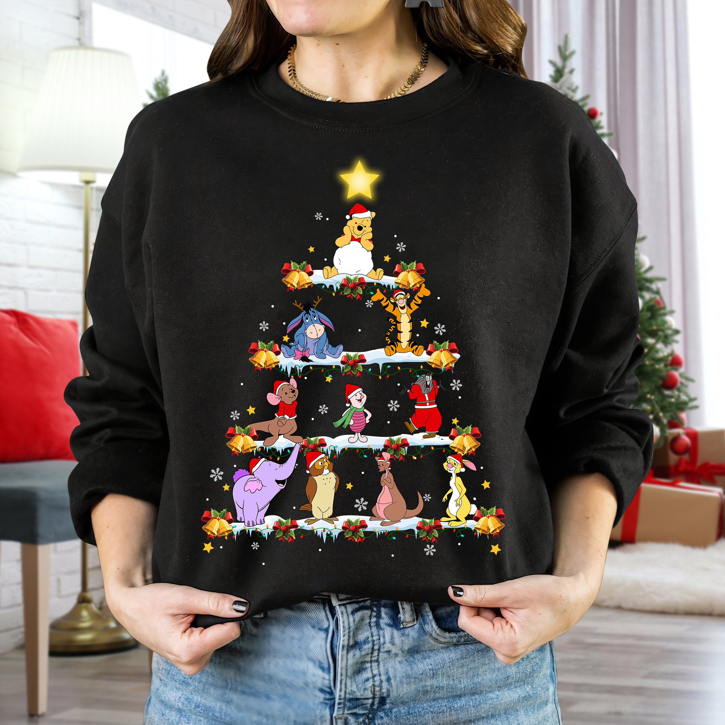 Disney Winnie The Pooh Christmas Tree Group Shot Characters - Inspire ...
