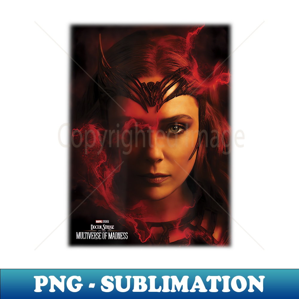 Marvel Doctor Strange 2 Scarlet Witch Big Face Flame - PNG T | Inspire ...