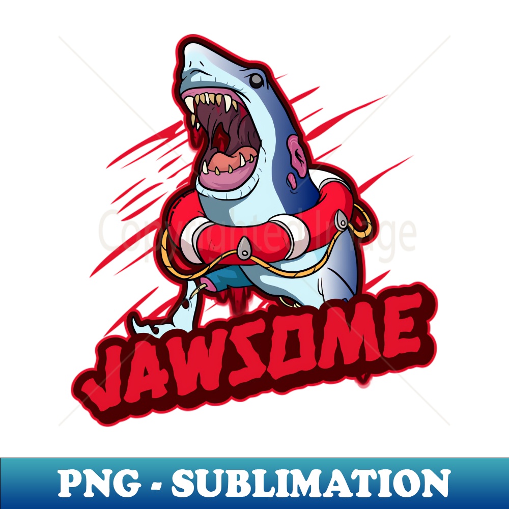 Creepy Jawsome Zombie Shark - Modern Sublimation PNG File - - Inspire Uplift
