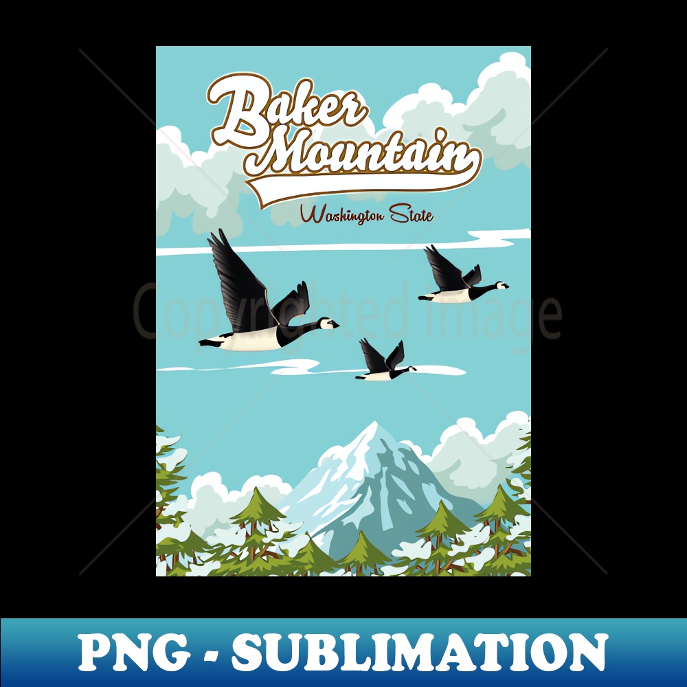 Baker MountainWashington State Travel poster - Instant PNG S | Inspire ...