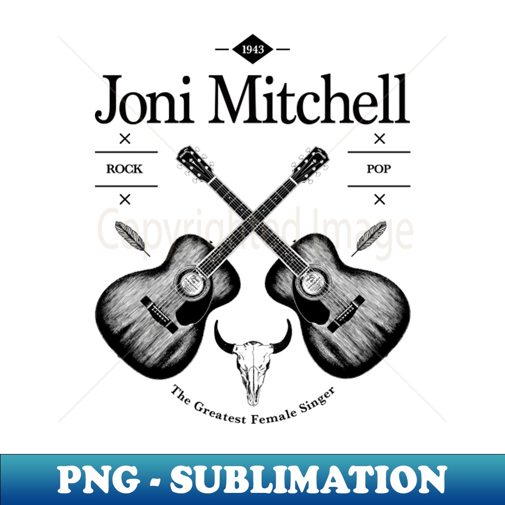Joni Mitchell Acoustic Guitar Vintage Logo - Premium Sublima - Inspire ...