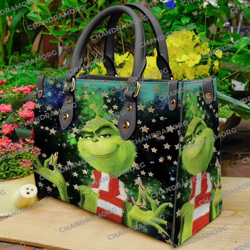 Christmas Grinch Leather Bag, Custom Grinch Woman Bags And P - Inspire ...
