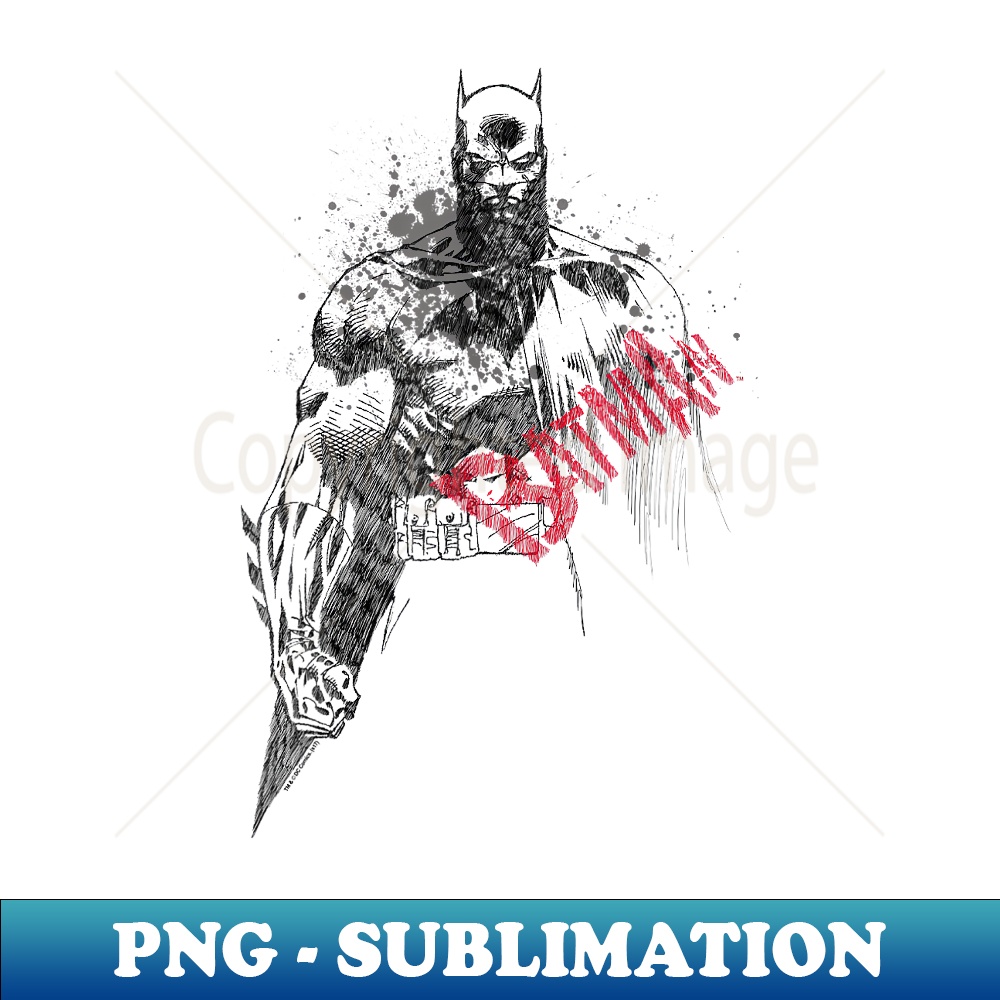 Batman Sketch Bat Red Logo - Exclusive Sublimation Digital F | Inspire ...