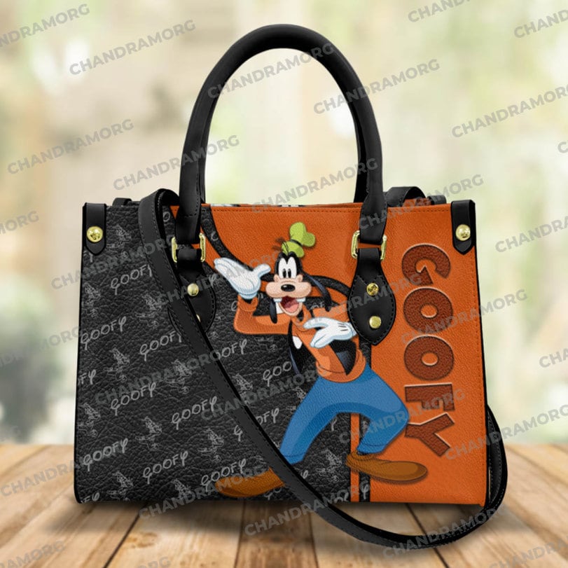 Custom Name Goofy Cartoon Leather Bag hand bag, Goofy Woman - Inspire ...