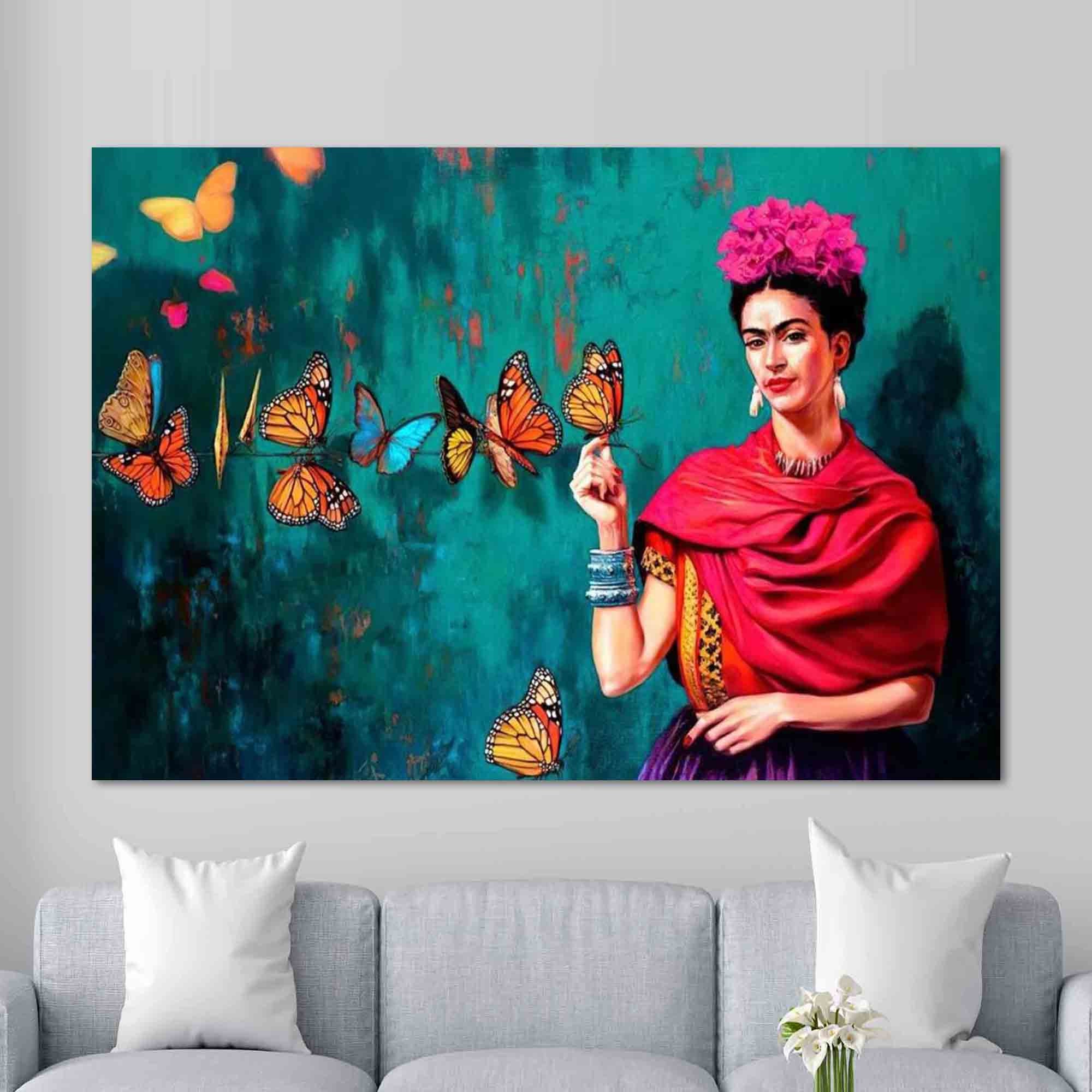 FRIDA KAHLO Wall ART Butterfly Wall Art Frida Kahlo Print Fr - Inspire ...