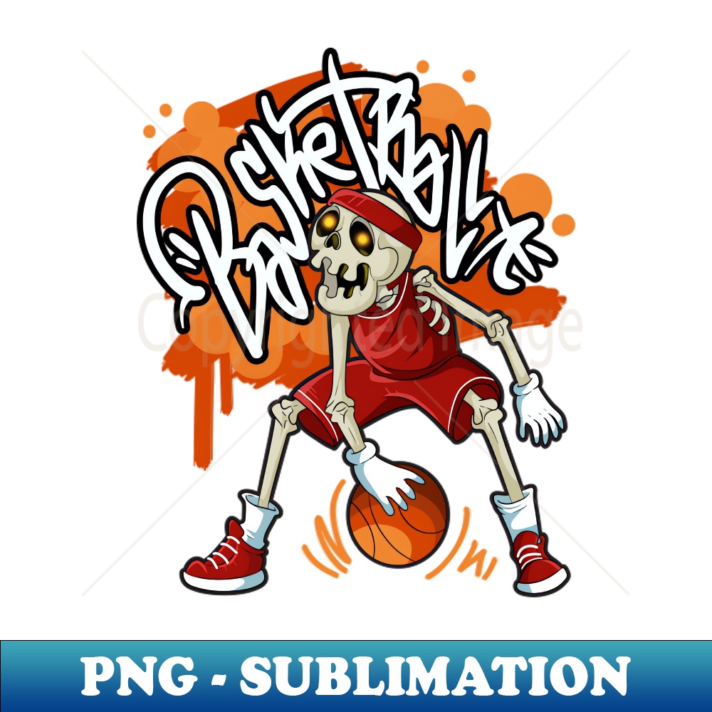 Graffiti Style Skeleton Dribbling Basketball - High-Resoluti | Inspire ...