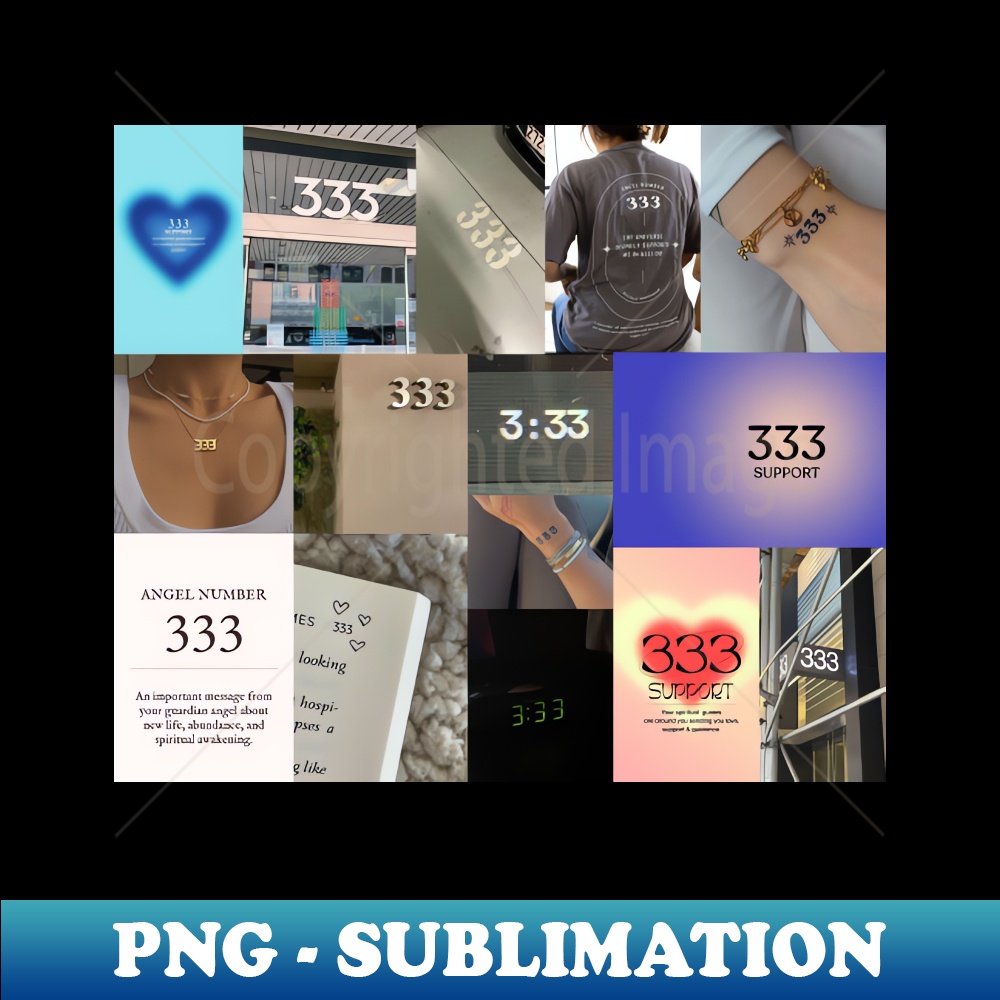 333 angel number aesthetic collage - Retro PNG Sublimation D - Inspire ...