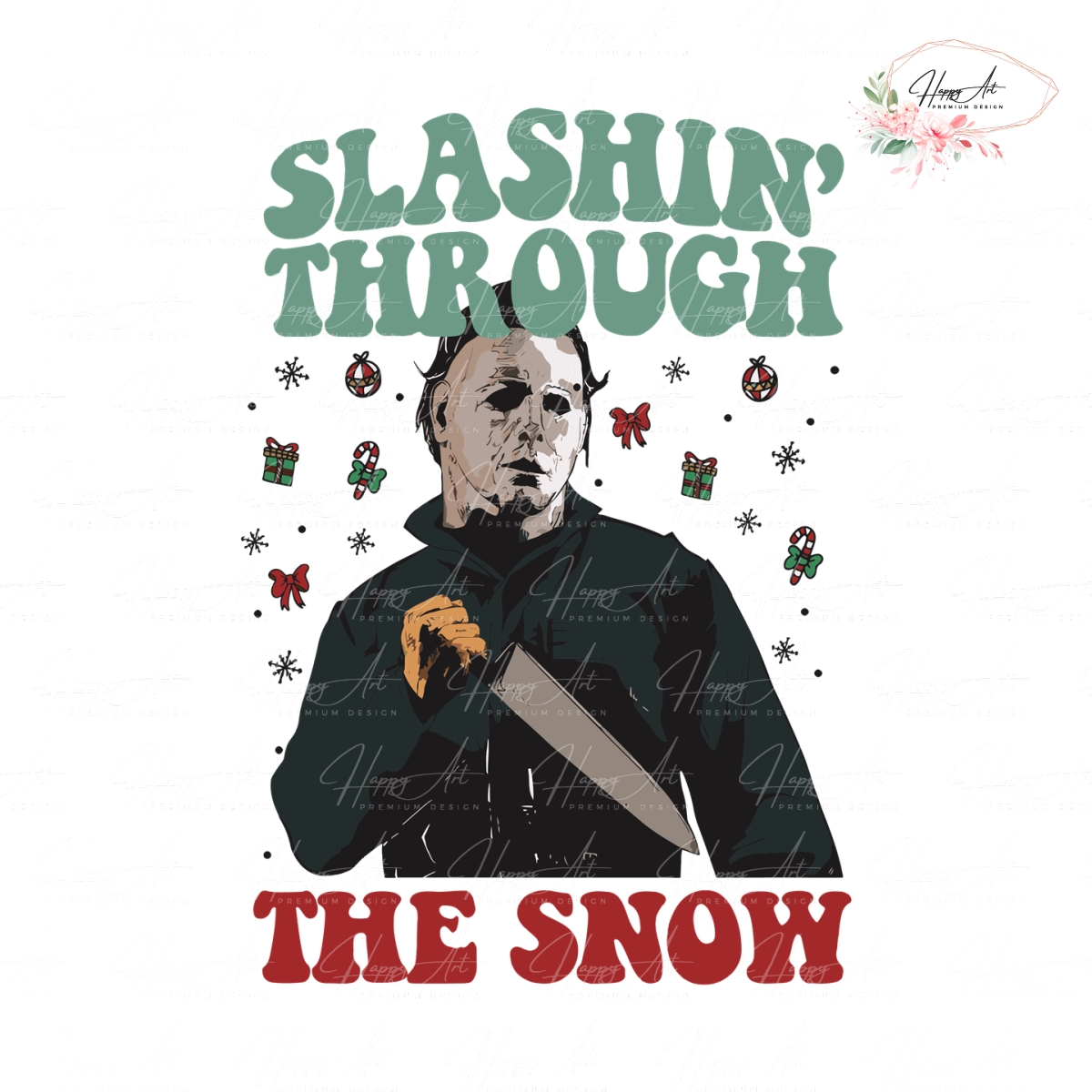 Slashin Through The Snow Michael Meyers Christmas SVG File | Inspire Uplift