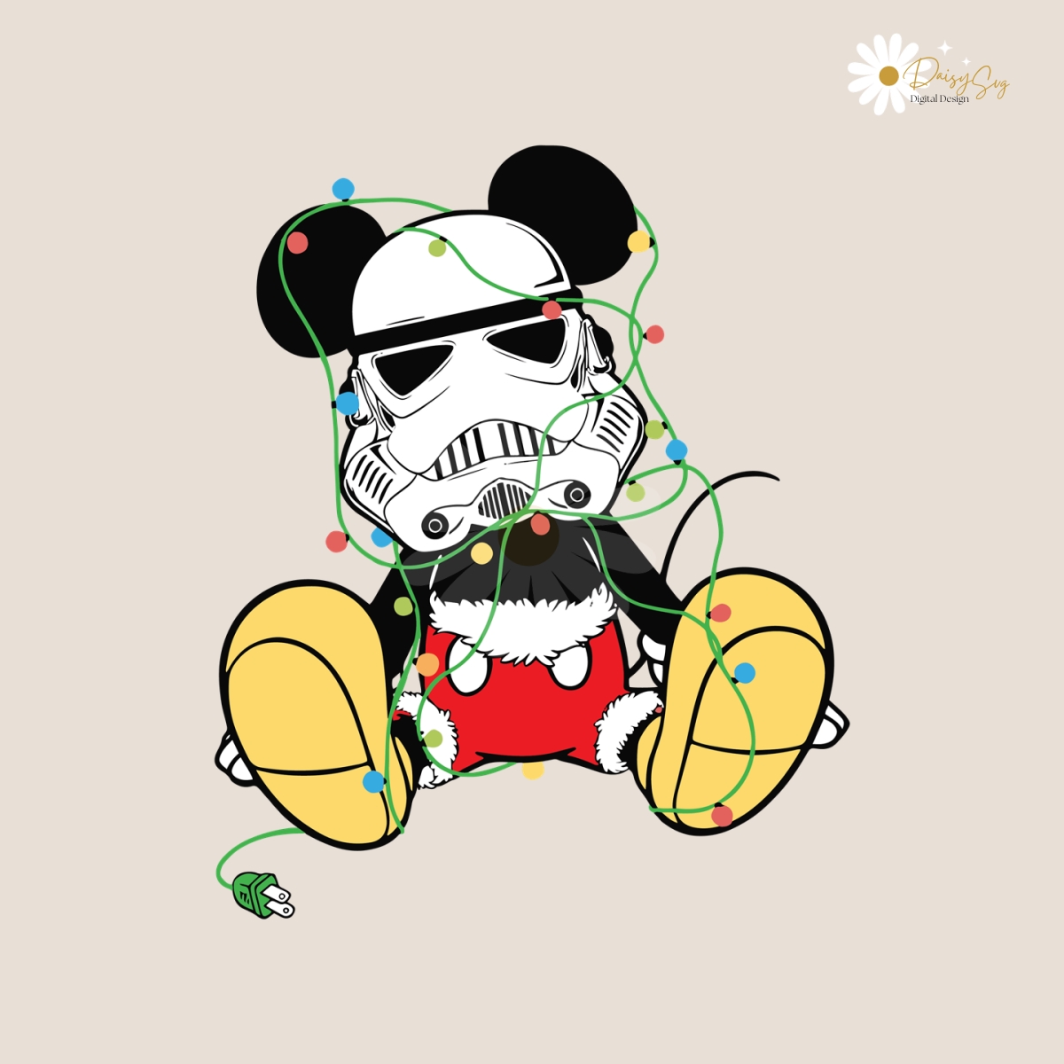 Disney Mickey Mouse Stormtrooper Christmas Light SVG File | Inspire Uplift