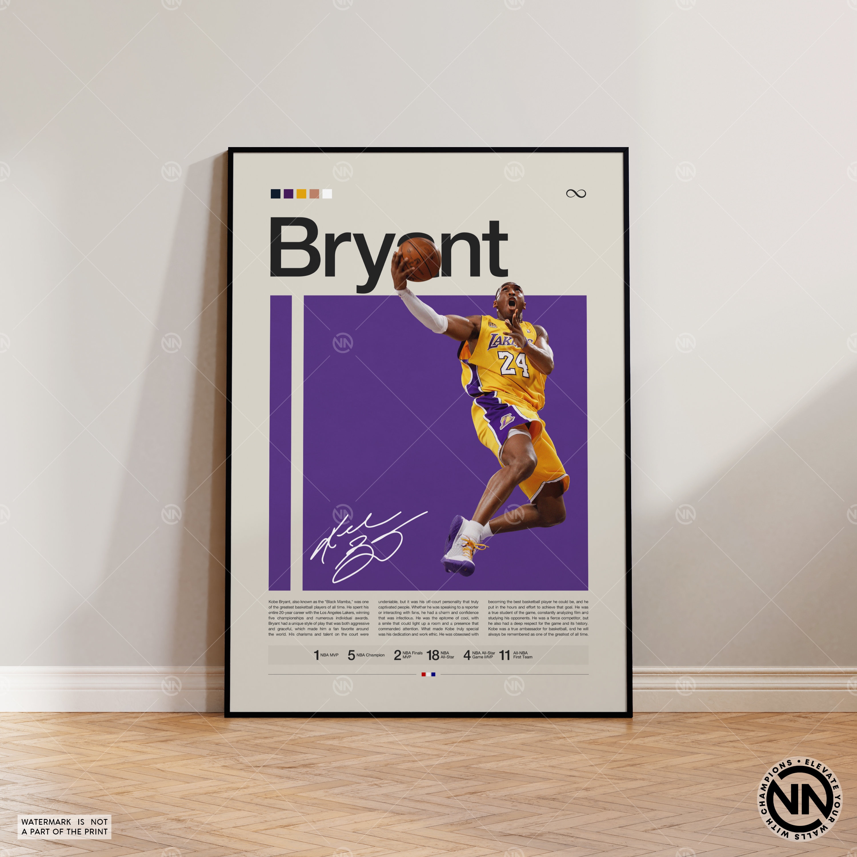 Kobe Bryant Poster, LA Lakers Poster, NBA Poster, Sports Pos - Inspire ...