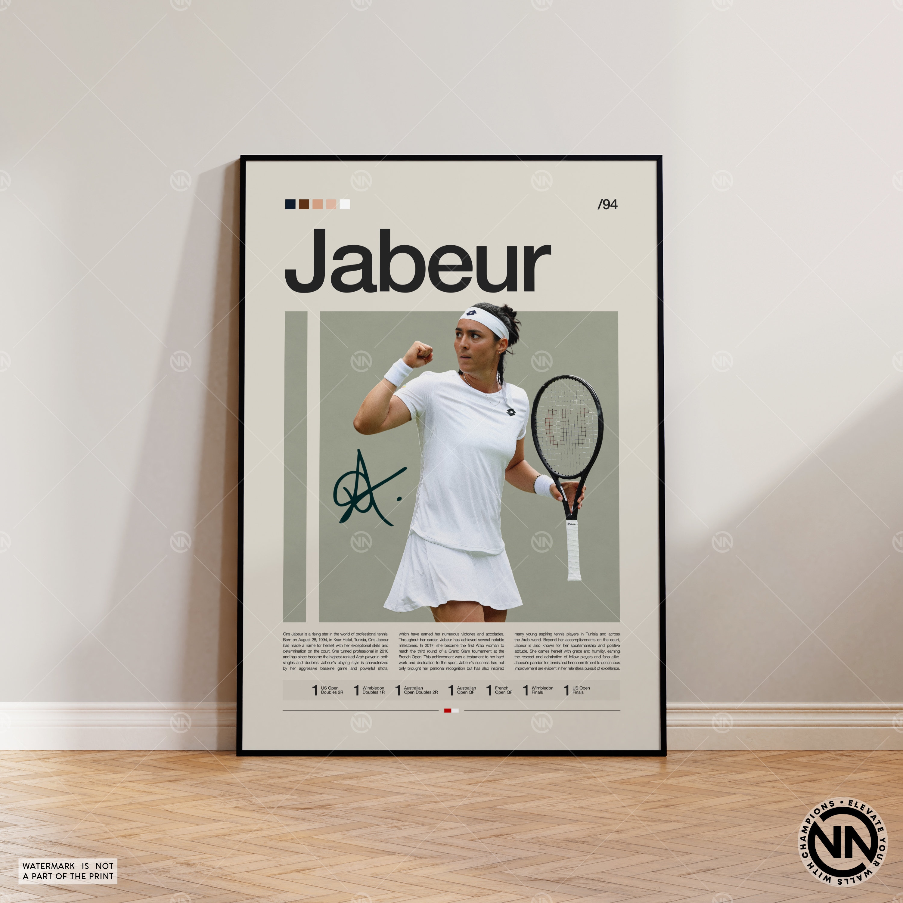 Ons Jabeur Poster, Tennis Poster, Motivational Poster, Sport | Inspire ...