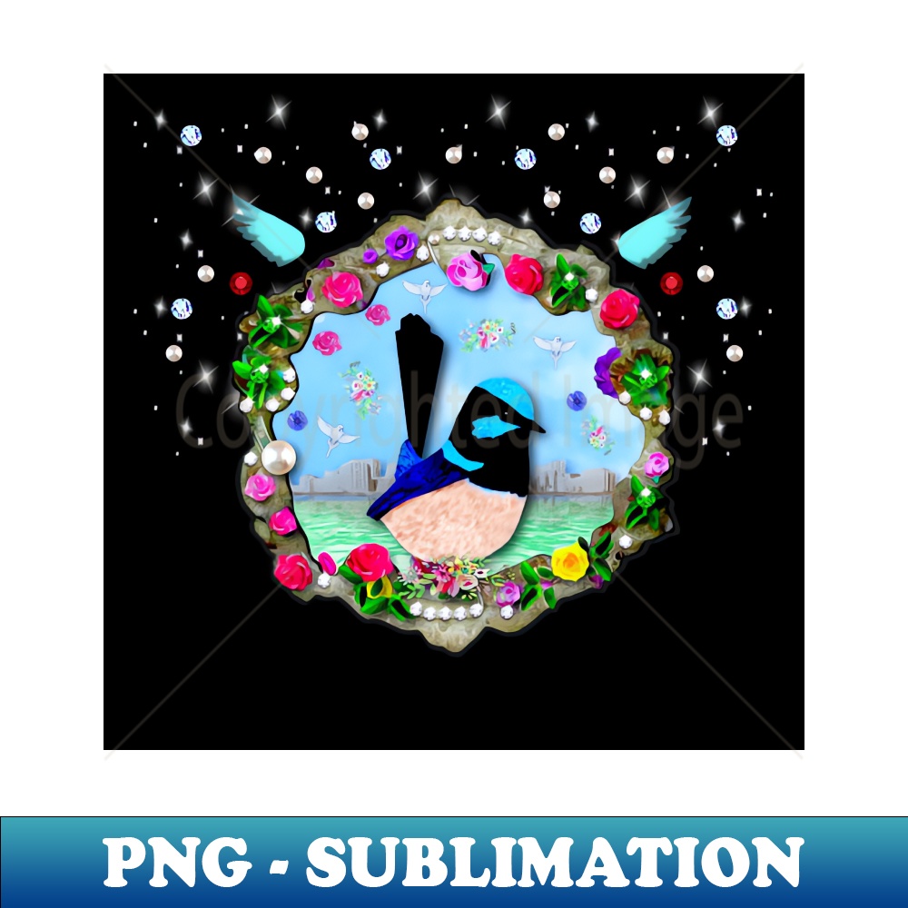 Blue Bird and Victorian Styled Frame - PNG Transparent Subli - Inspire ...