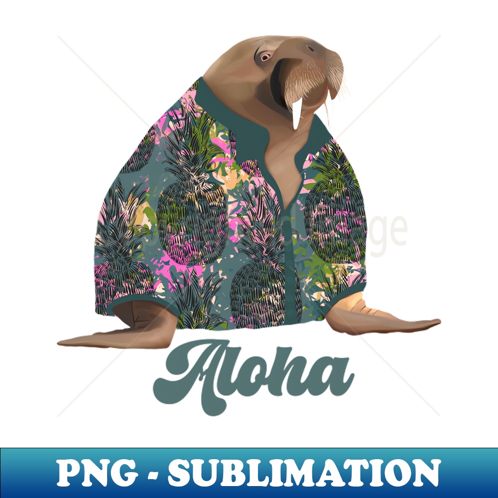 Cute Aloha Walrus - Premium PNG Sublimation File - Defying t | Inspire ...