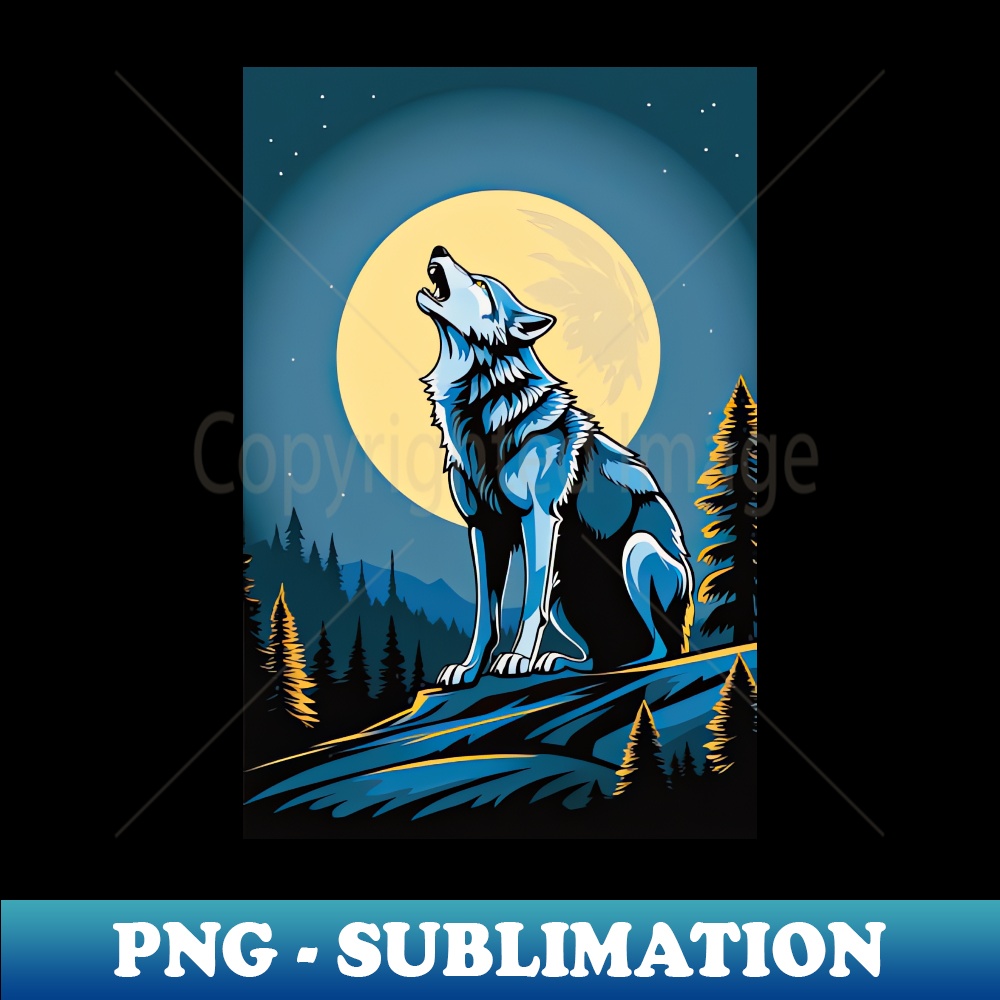 Howling at the moon - PNG Transparent Sublimation Design - P - Inspire ...