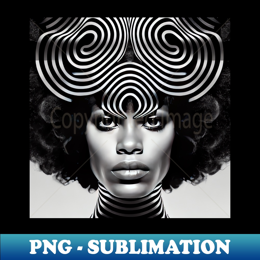 Black Goddess BW Op Art - Sublimation-Ready PNG File - Bring | Inspire ...