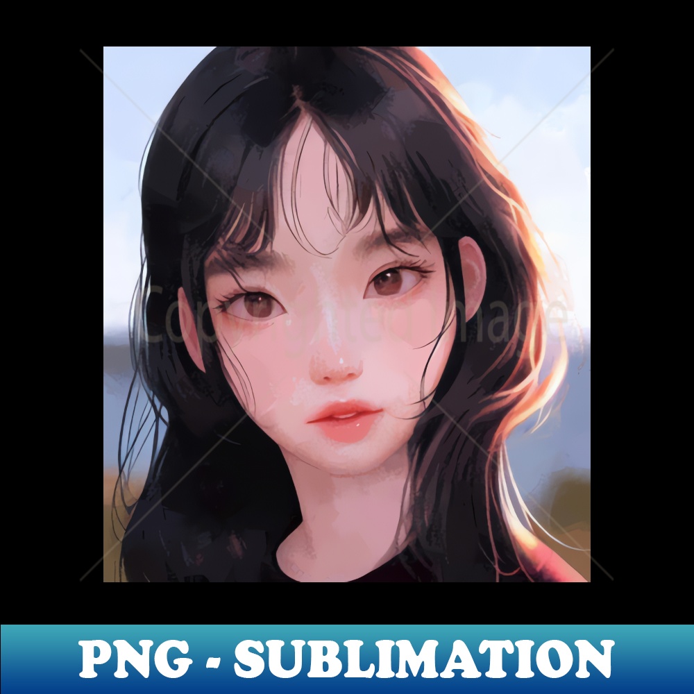 Cute Japanese woman face - Signature Sublimation PNG File - | Inspire Uplift