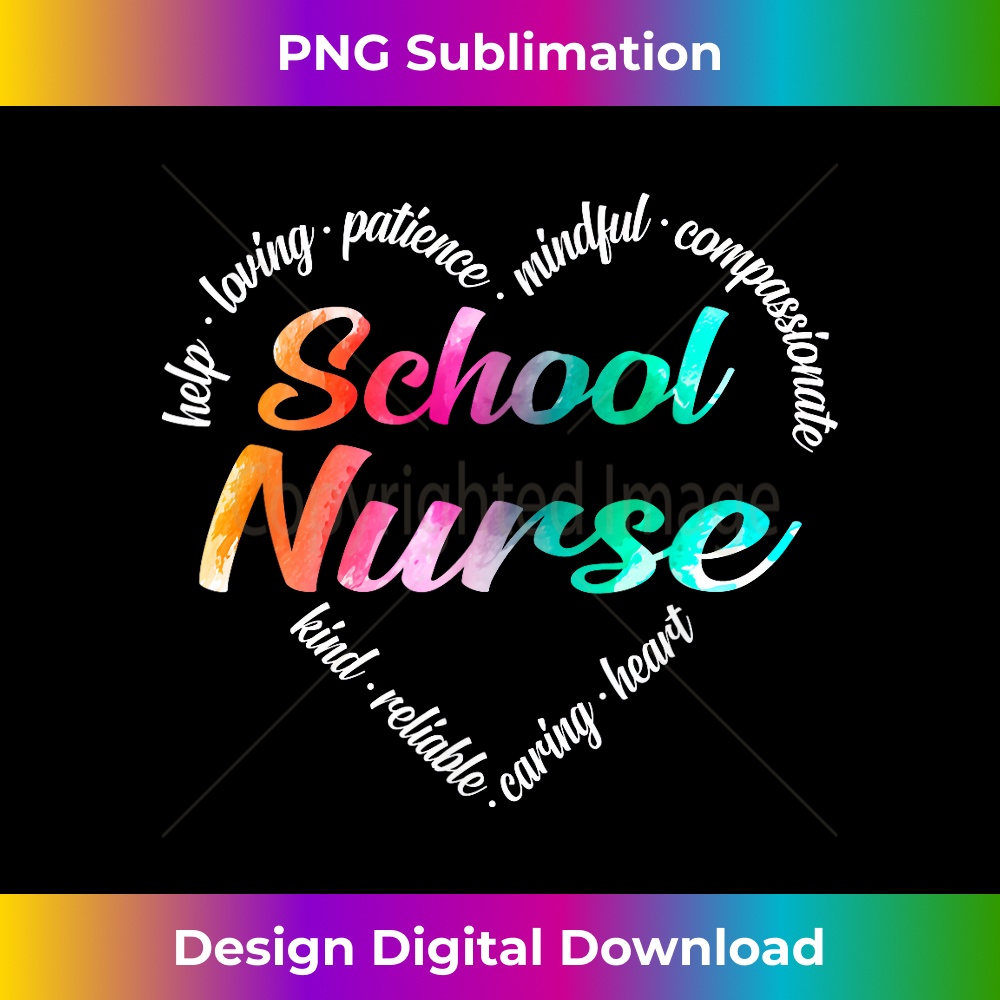 School Nurse Heart Word Cloud Watercolor Rainbow - Sublimati | Inspire ...
