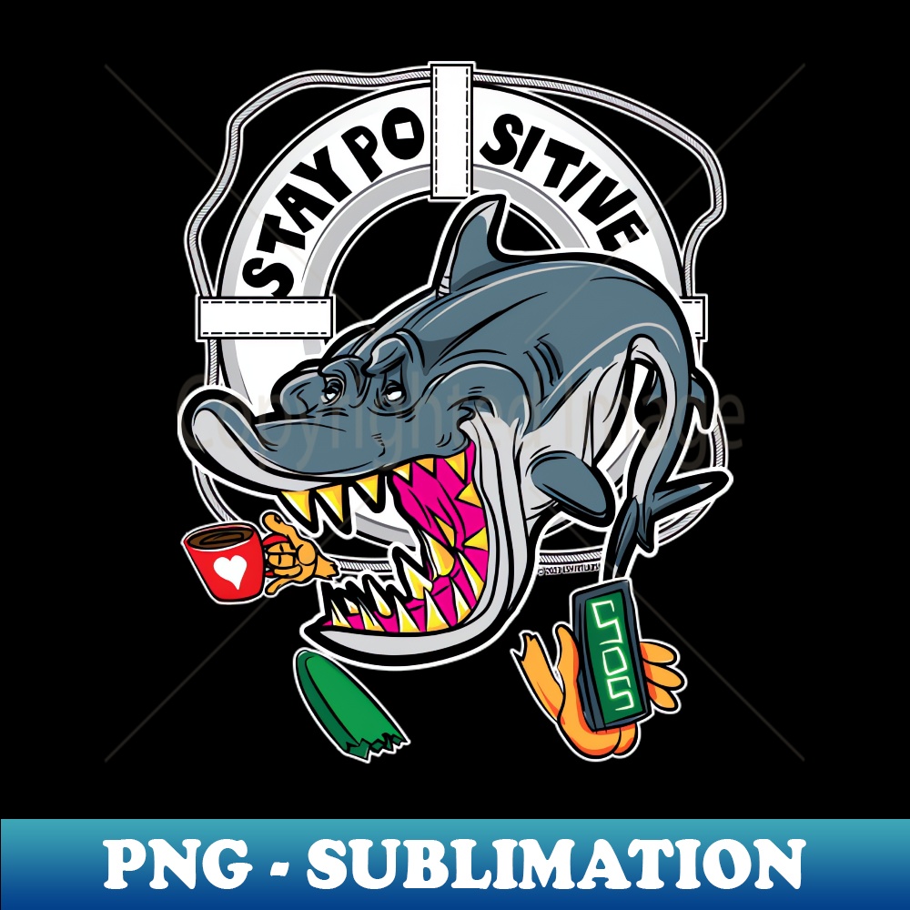 Stay POsitive Shark - Special Edition Sublimation PNG File - | Inspire ...