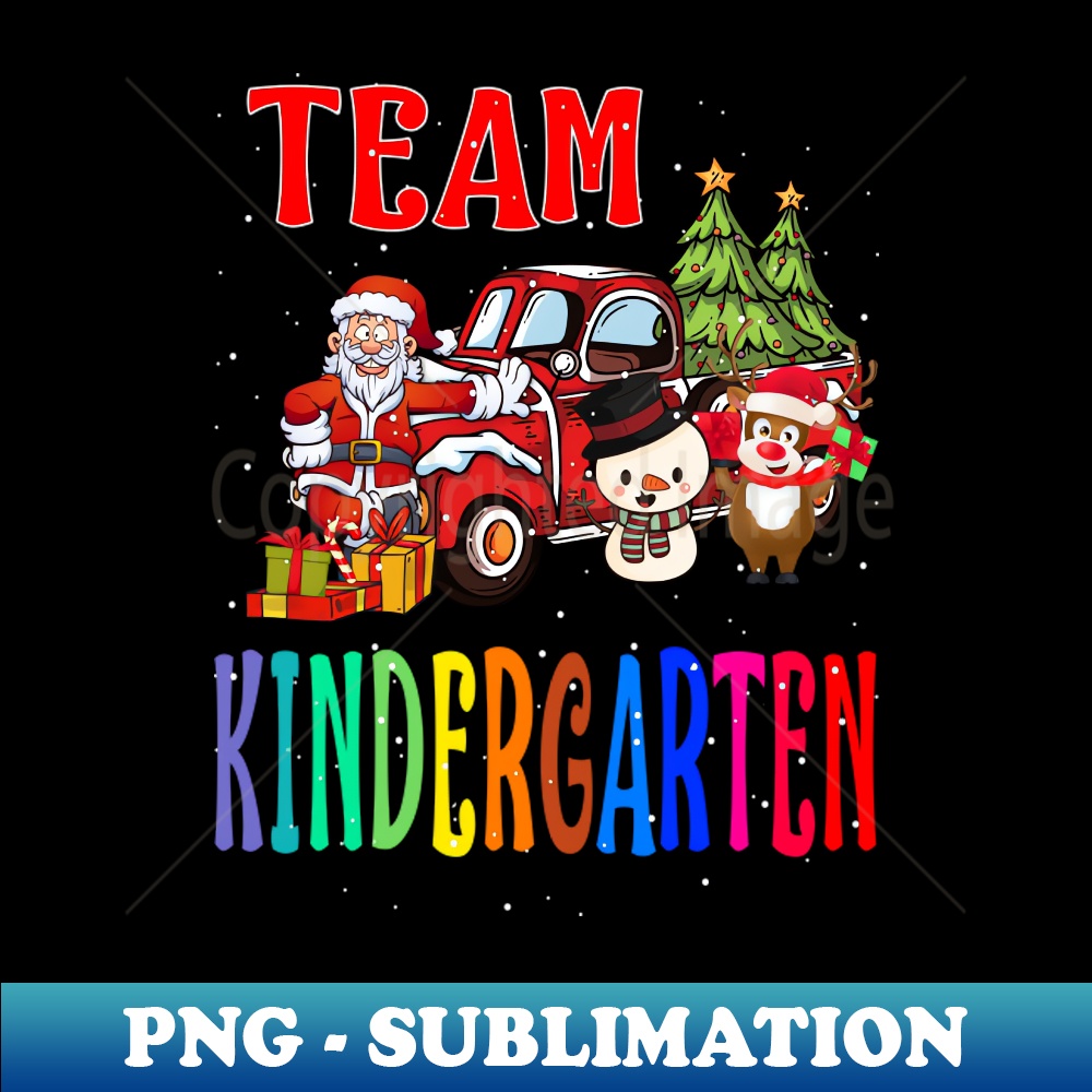 Team Kindergarten Santa And Reindeer Christmas - Aesthetic S - Inspire ...