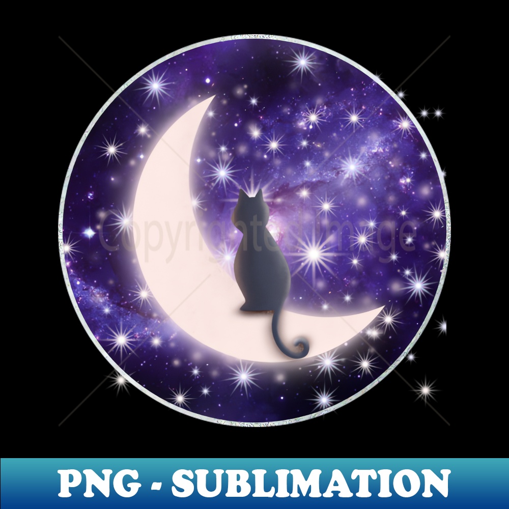 Cosmic Kitty Moon - PNG Transparent Digital Download File fo - Inspire ...