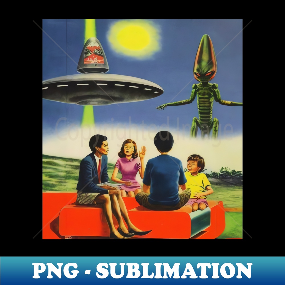 Retro Sci-Fi Alien Invasion Asian Vintage Pulp Art Tee Galac | Inspire ...