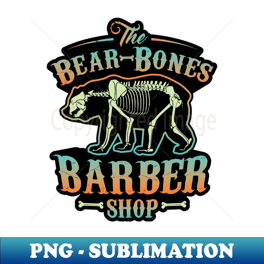 Funny Bear Bones - Barbershop Graphic - Vintage Sublimation | Inspire Uplift
