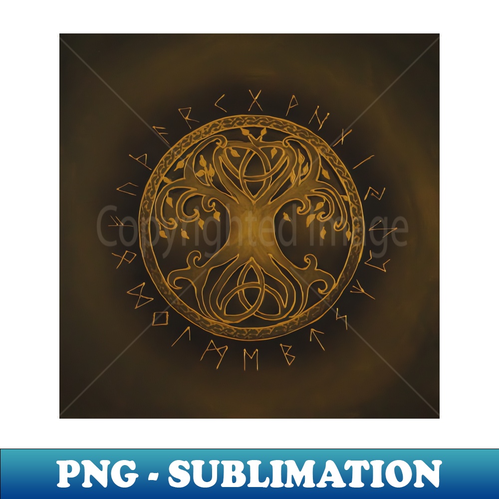 Altarpiece Yggdrasil Tree of Life with runes and Celtic knot - Inspire ...