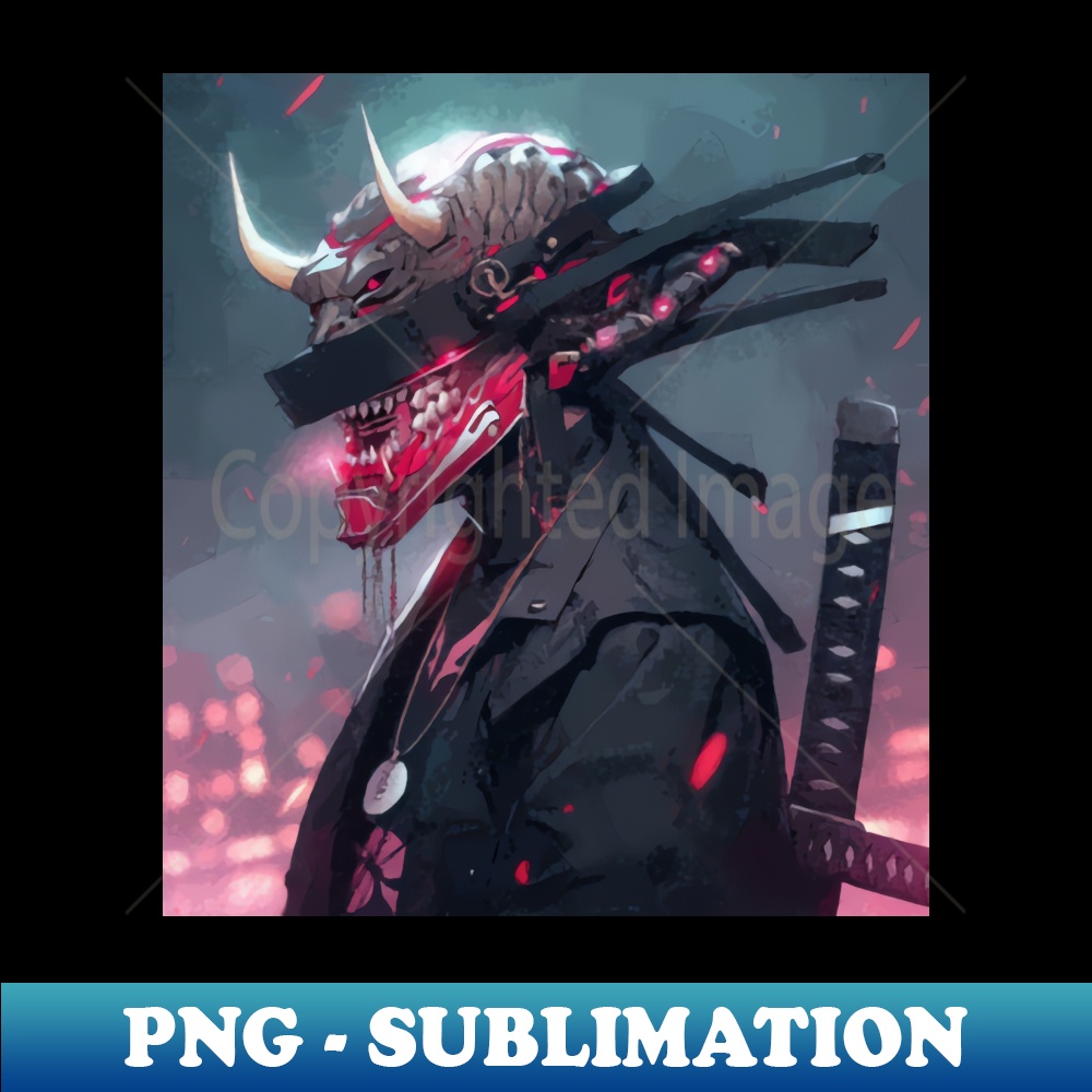 Japanese oni future demon samurai - Vintage Sublimation PNG | Inspire ...