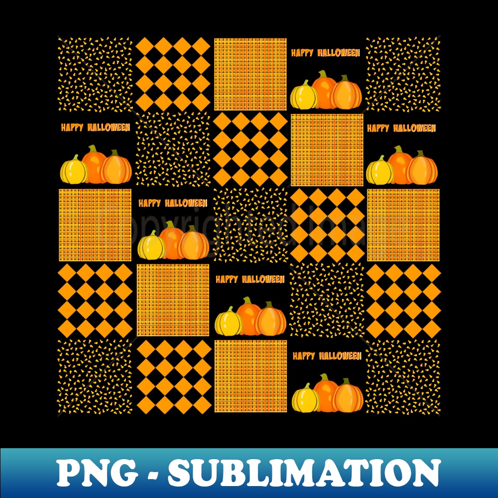 Pumpkin Halloween Patchwork Pattern - Aesthetic Sublimation | Inspire ...