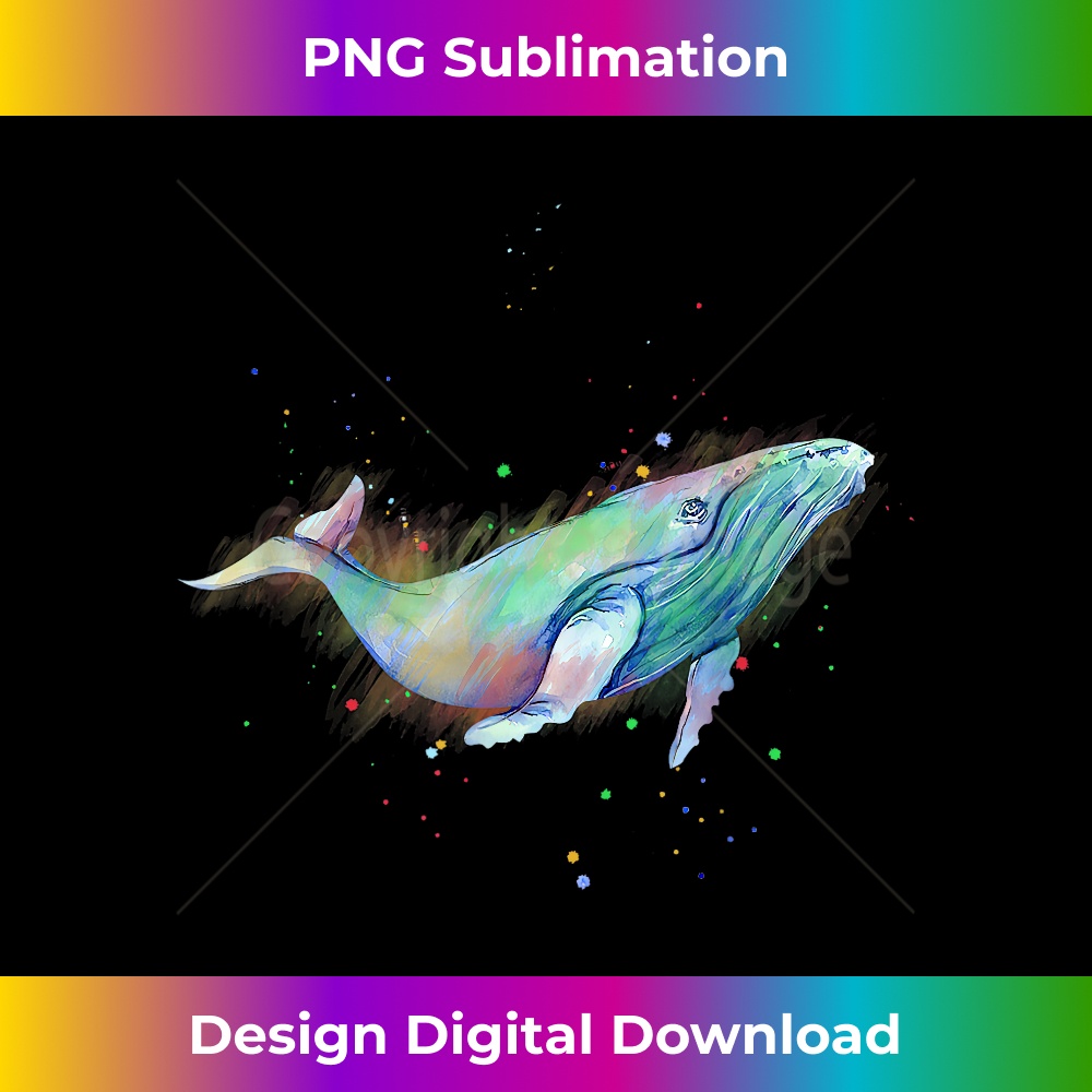 Rainbow Watercolor Whale T- - Humpback, Blue Whale - Bohemia | Inspire ...