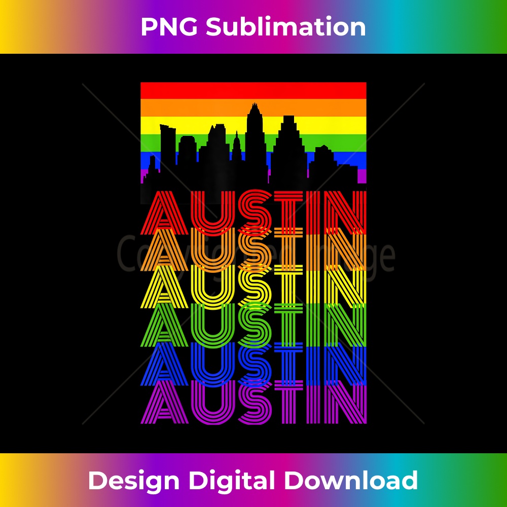 Austin TX Gay Pride Parade Rainbow City Skyline LGBTQ Retro | Inspire ...