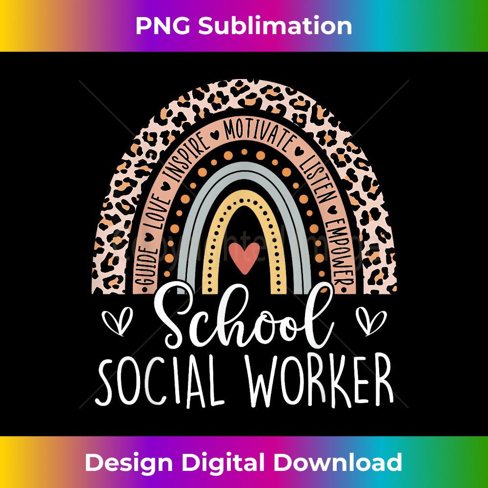 School Social Worker SSW Rainbow Leopard Print Social Work - | Inspire ...