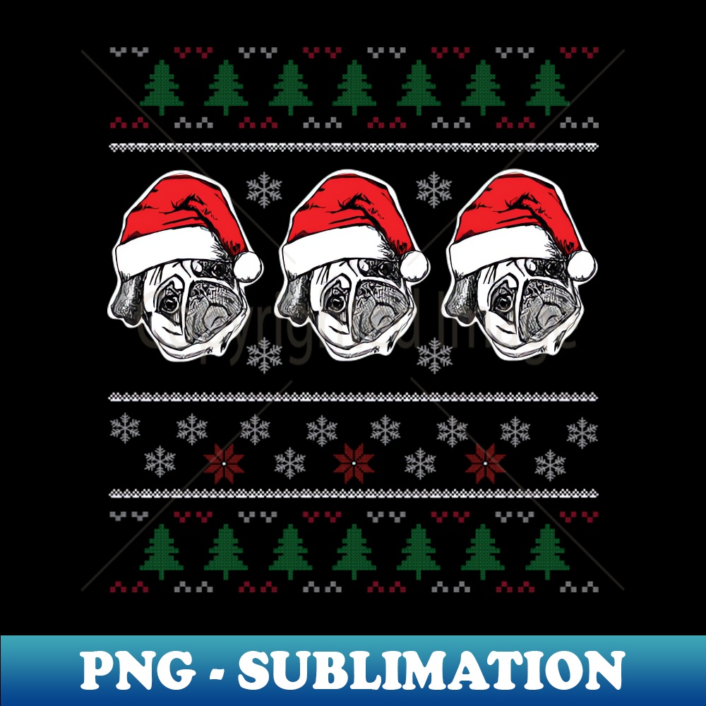 Funny Pugly Pug Christmas Sweater Pattern - High-Resolution | Inspire ...