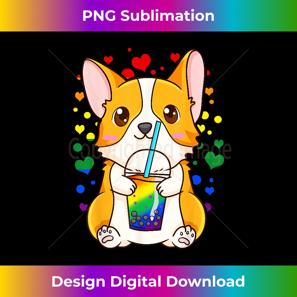 Boba Tea Bubble Tea Cute Kawaii Corgi Rainbow Pri - Classic | Inspire ...