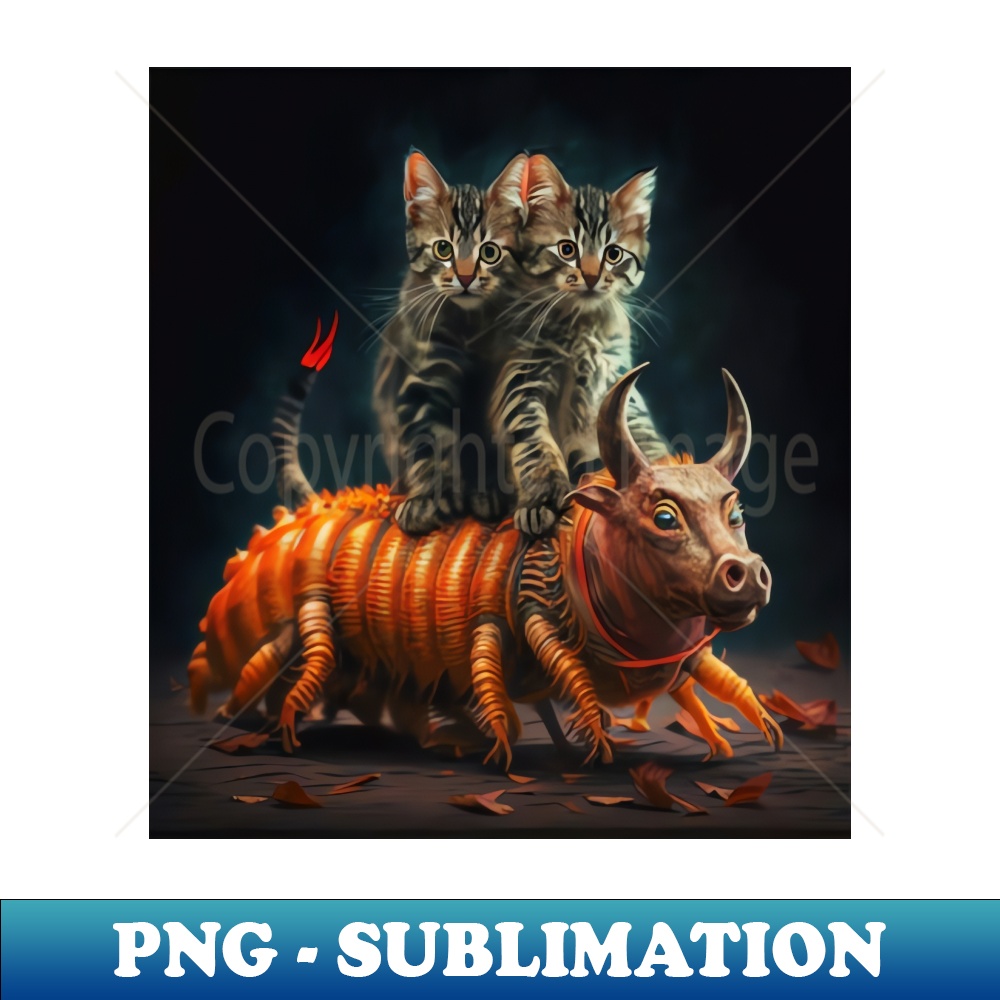 Thanksgiving cow centipede riding cat - Signature Sublimatio | Inspire ...
